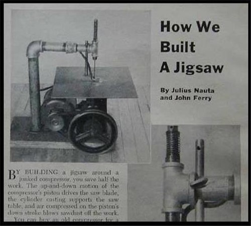 12" Scroll Saw Jigsaw 1955 How-To Build PLANS from Pipe Parts + Scrap ...