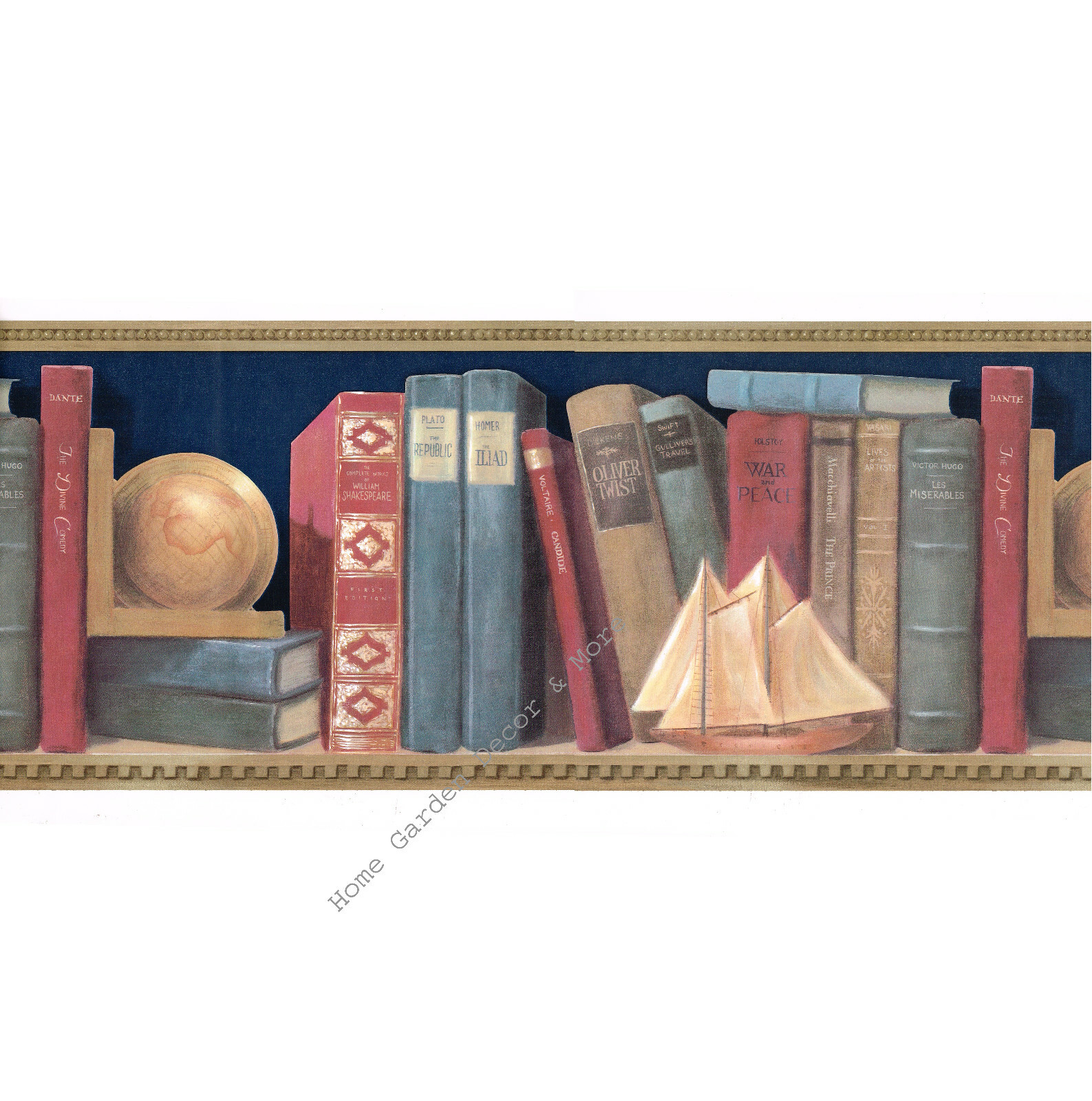 Library Books Wallpaper Border