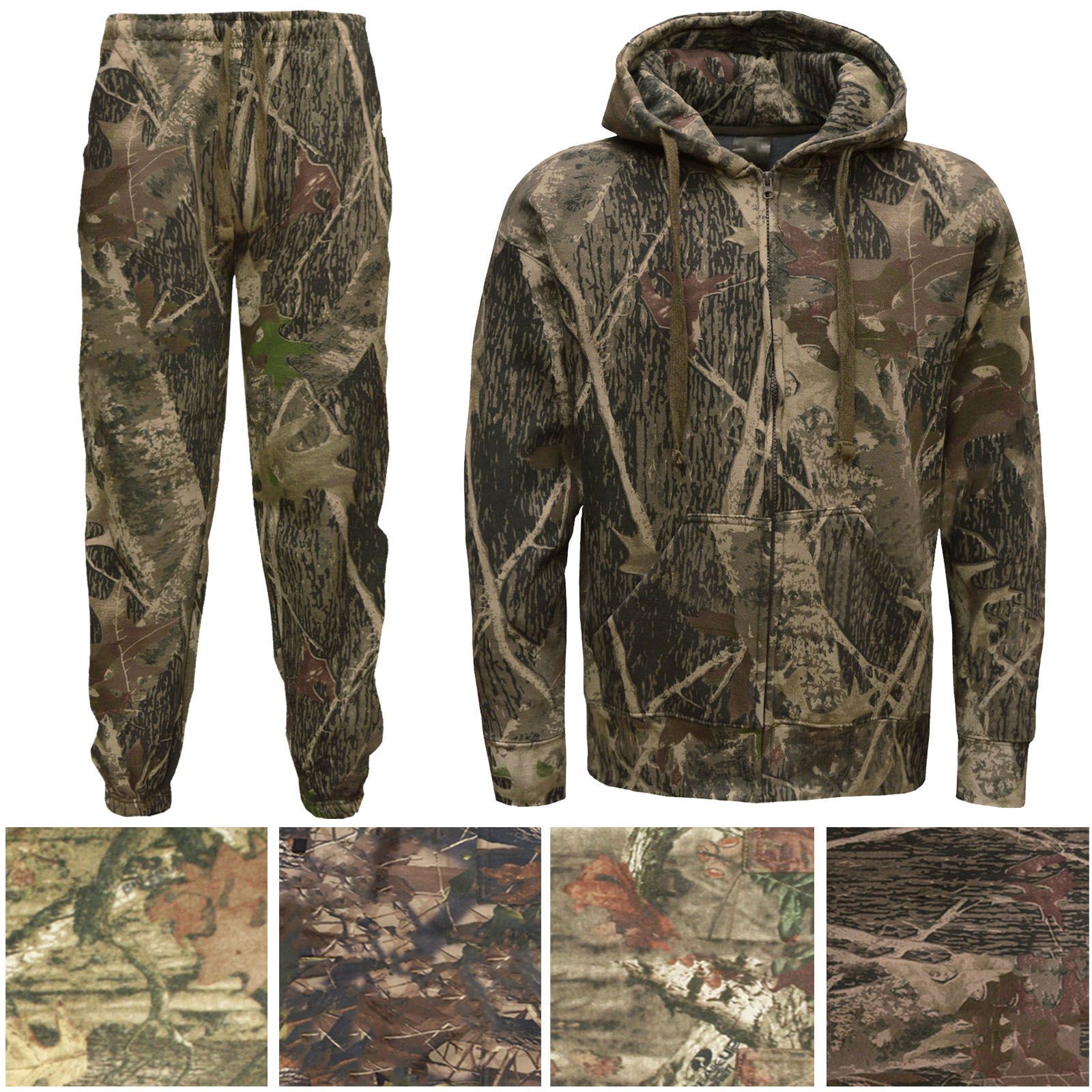 MENS CAMOUFLAGE TRACKSUIT 2PCS FULL SET JUNGLE PRINT TROUSER HOODIE ...