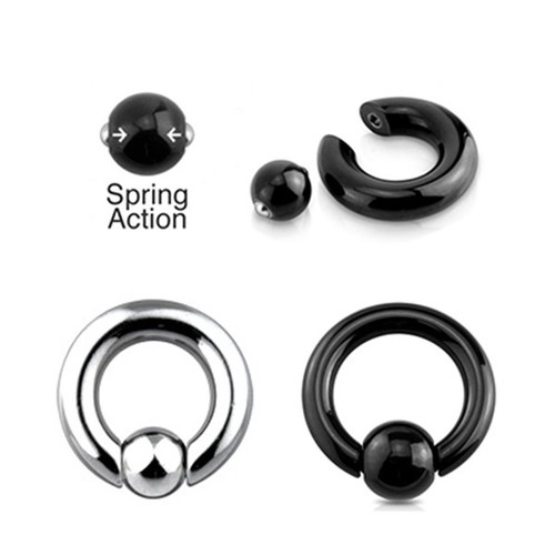 HEAVY LARGE BCR EASY FIT SPRING LOADED SNAP FIT PIERCING RING PA 3MM ...