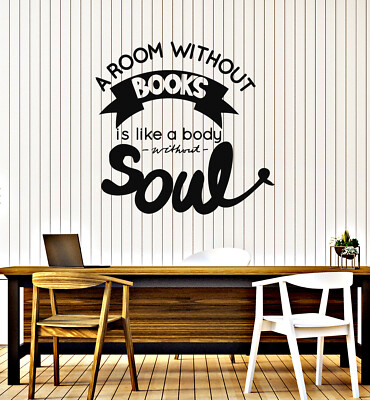 Vinyl Wall Decal Book Quote Saying Reading Corner Library Room Stickers ...