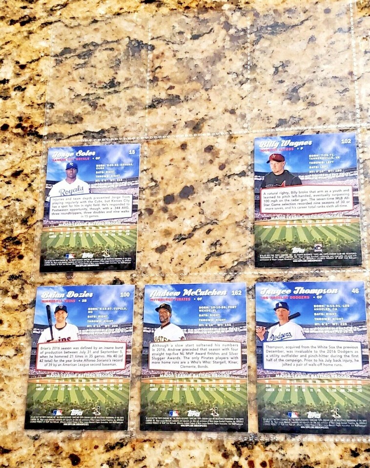 2017 Topps Stadium Club Silver Foil MLB Baseball Cards - 5 Card Lot | eBay