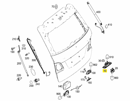 New Mercedes-Benz 2012-2015 GL/ML Rear Hatch Release Handle *1667500693 ...
