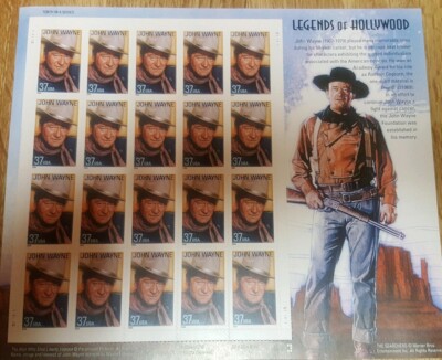 John Wayne Legends of Hollywood 20x .37 cent stamps MNH #3876 | eBay
