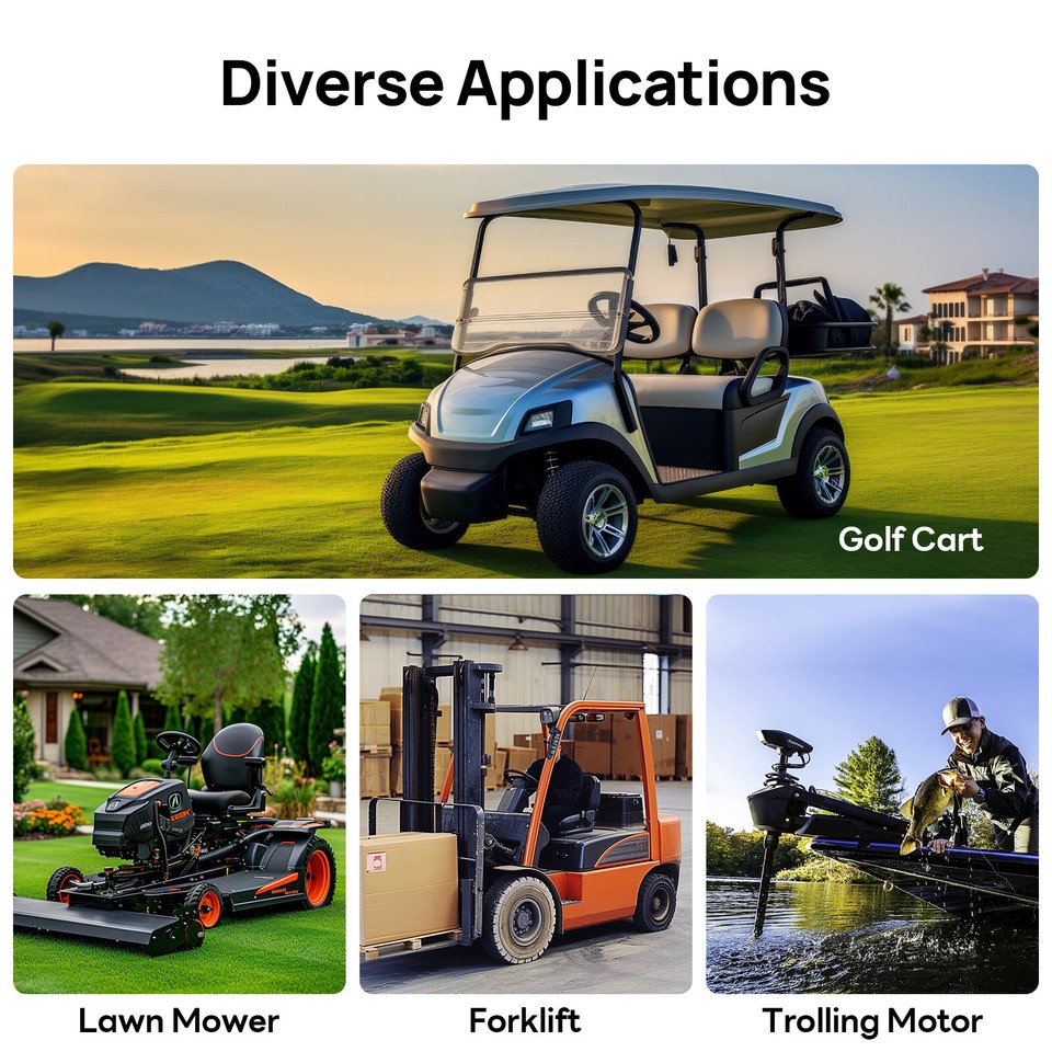48V 100Ah 200Ah Lithium Battery LCD Monitor & Mobile APP Club Car Golf ...