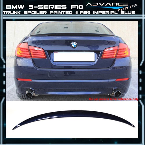 Fits 11-16 BMW 5-Series F10 Trunk Spoiler Painted # A89 Imperial Blue ...