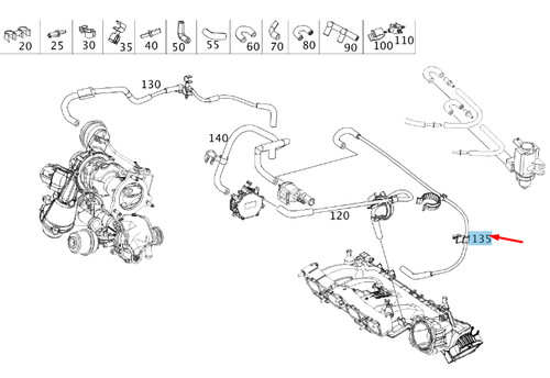 NEW MERCEDES-BENZ A W176 VACUUM LINE A2700700900 ORIGINAL NO DUTY TO 🇺🇸 ...