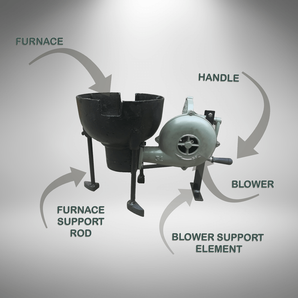 Blacksmith's Large Forge Furnace with Hand Blower Pedal Type Handle Fan ...
