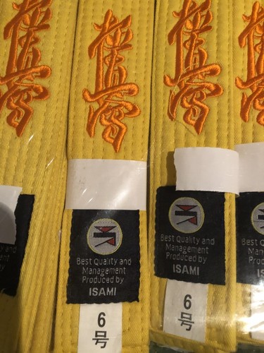 ISAMI KYOKUSHIN KARATE MAS OYAMA KARATE HEAVY EMBROIDERED BELTS ...