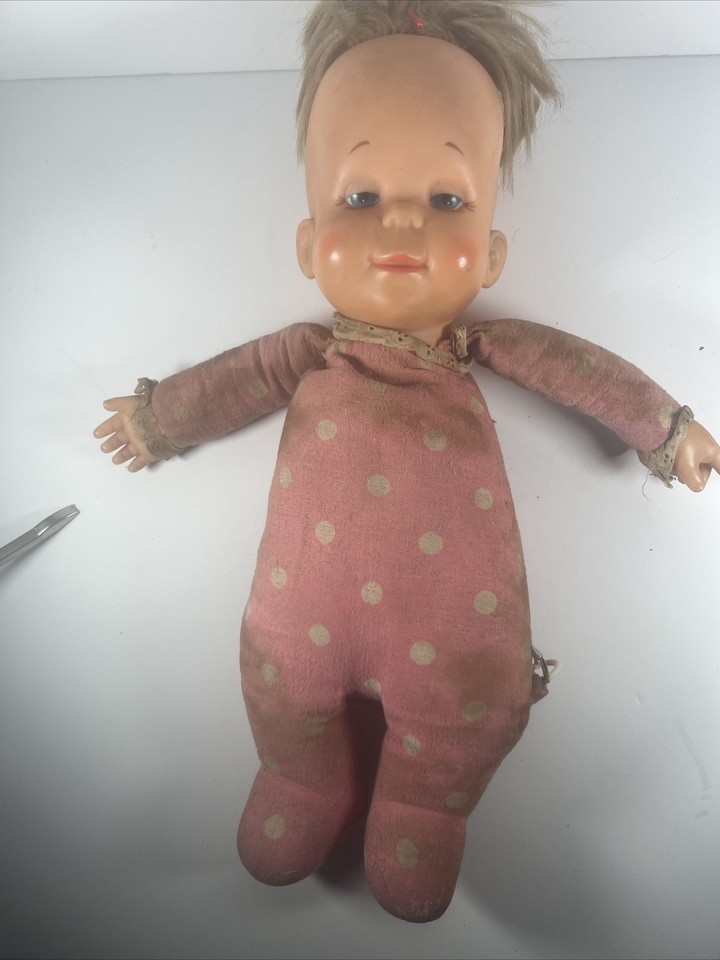 Vintage 1964 Mattel Drowsy Pink Polka Dot Doll Pull String Doesn’t Work ...