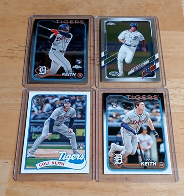 Colt Keith Tigers LOT (4) ROOKIES/CHROME Pro Debut/Chrome RC/35TH ANNI ...