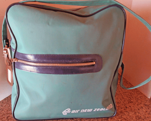 Vintage Air New Zealand Airline Travel Bag w /ID Tag | eBay