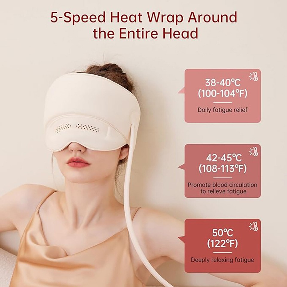 Electric Head Massager 3D Kneading 3 Hot Compress Levels Head Eye ...