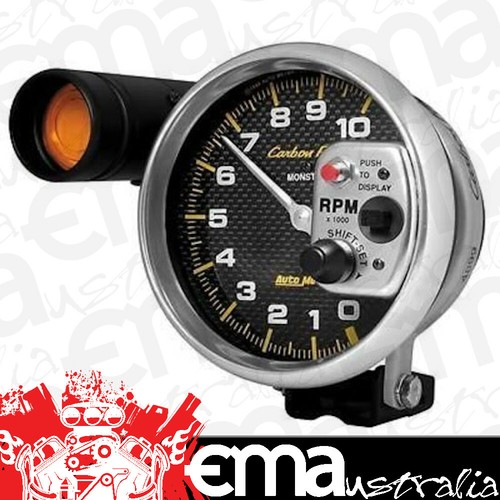 AutoMeter AU4899 Carbon Fiber 5" Pedestal Mount Tacho 0-10000 RPM W ...