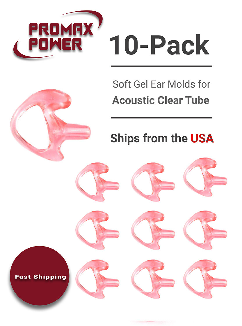 10x Pink Soft Gel Ear Molds for Walkie Talkie Radio Acoustic Tubes ...