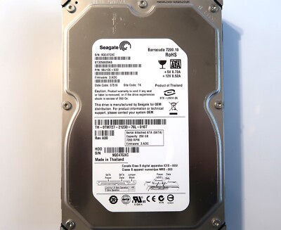 Seagate ST3250820AS 9BJ13E-033 3.ADG (9QE) TK Thailand 250gb 3.5" Sata ...