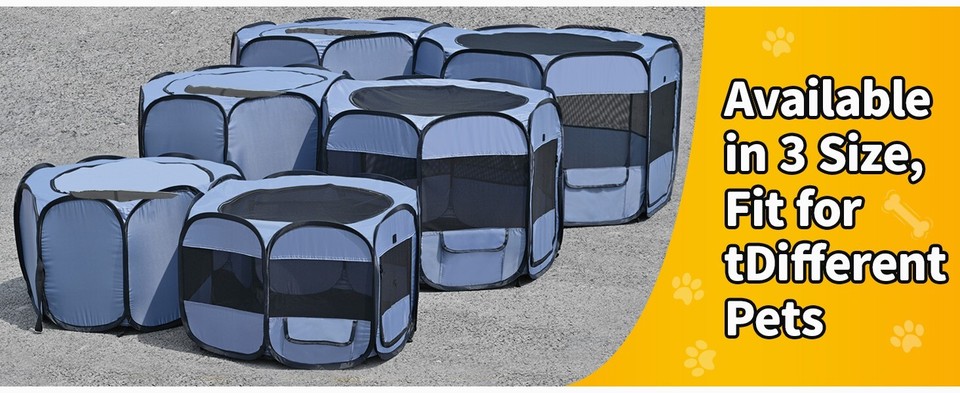 EighteenTek Pop Up Pet Playpen Portable Puppy Cage Fence Kennel Dog ...