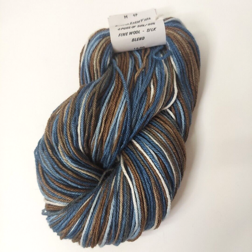 Brooks Farm Four Play Yarn 270 Yds Wool Silk Blend Blue Brown | eBay