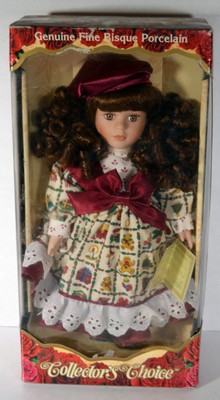 11" Bisque Porcelain Doll Collectors Choice Xmas Dress Suit Barbara ...