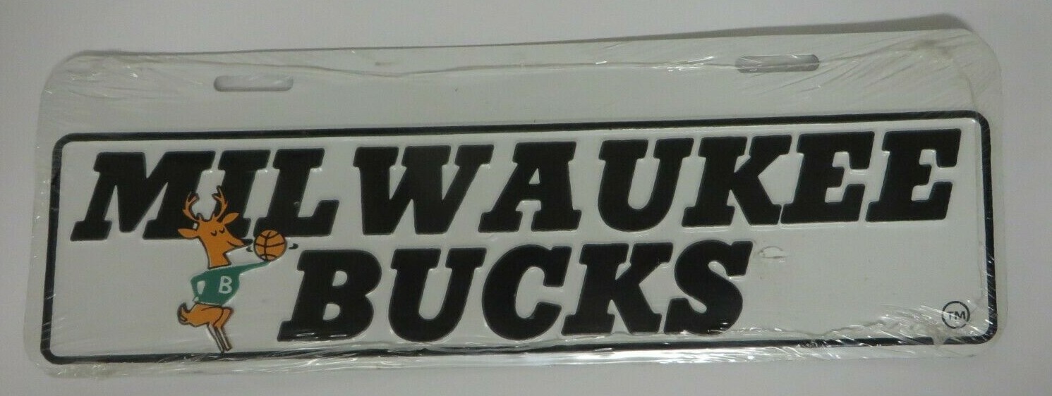 Vintage MILWAUKEE BUCKS License Plate 12" x 4" NEW Basketball Raised ...