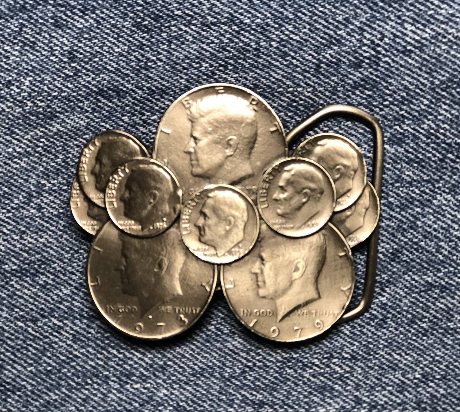 THE GREAT AMERICAN CHICAGO BUCKLE CO. VINTAGE COIN BELT BUCKLE 1979 ...