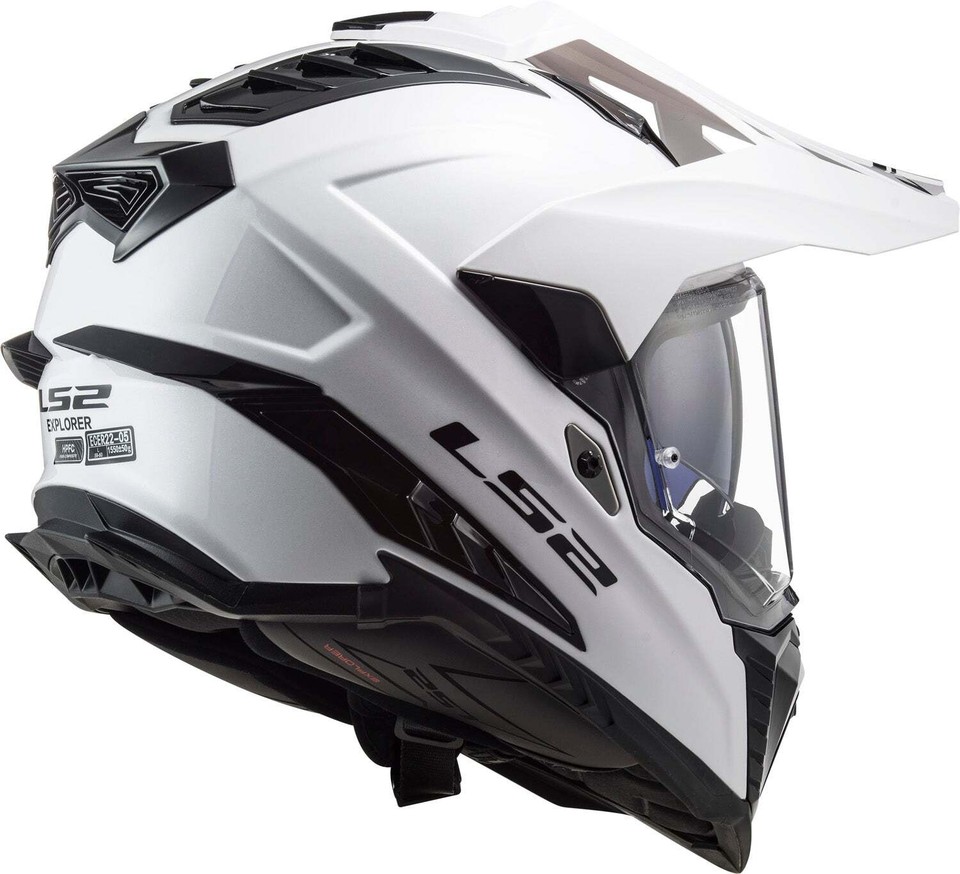 LS2 Explorer XT Adventure Motorcycle Helmet Solid Gloss White Small | eBay