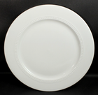 Threshold Beaded Band * Set of 4 * Porcelain White 11.25” Dinner Plates ...