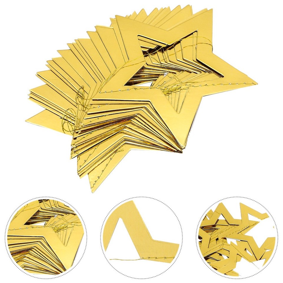 3 Pcs Hanging Ornament Five Pointed Star Banner Decorative Pendant ...