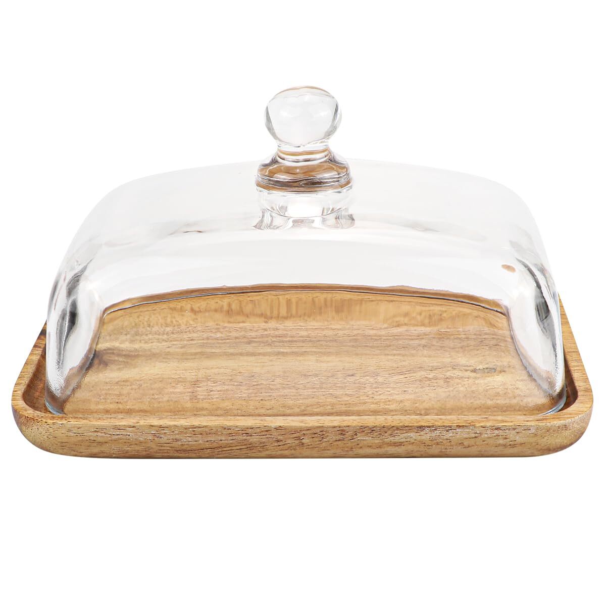 Glass Butter Dish with Lid Clear Glass Butter Keeper Container for ...