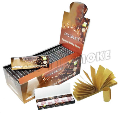 NEW 20 Booklets 1 1/4 Chocolate Flavor Cigarette Rolling Papers with ...