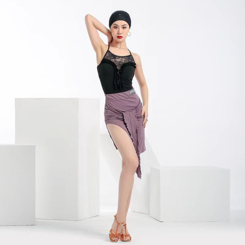Lady Latin Salsa Rhythm Practice Dance Skirts Ballroom Cha Cha Paso ...