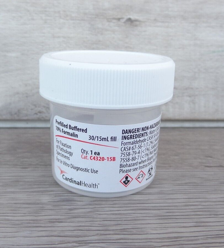 Pack of 30 Prefilled Buffered 10% Formalin 30/15 ml fill C4320-15B Exp ...