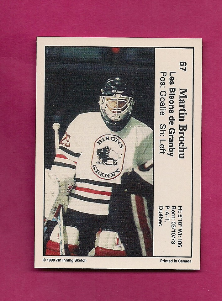 RARE GRANBY BISON MARTIN BROCHU GOALIE AUTOGRAPH CARD (INV# A3826) | eBay