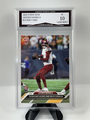 2024 Topps Now Jayden Daniels Washington Commanders Rookie Card #5 Gem ...