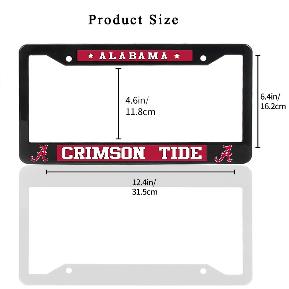 2Pack Crimson Tide Car License Plate Frames Cover Alabama Universal ...