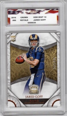 2016 Crown Royale #86 Jared Goff Rookie Card AGC Gem Mint 10 111/249 | eBay