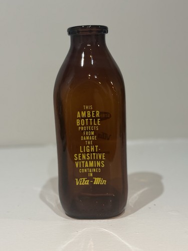 Antique Strickler’s Vita-Min Amber Glass Bottle | eBay