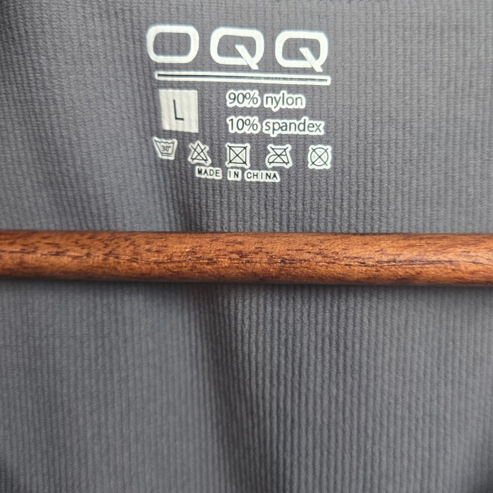 OQQ Womens Gray Ribbed Bodysuit V Neck Sleeveless Snaps Stretch Large ...