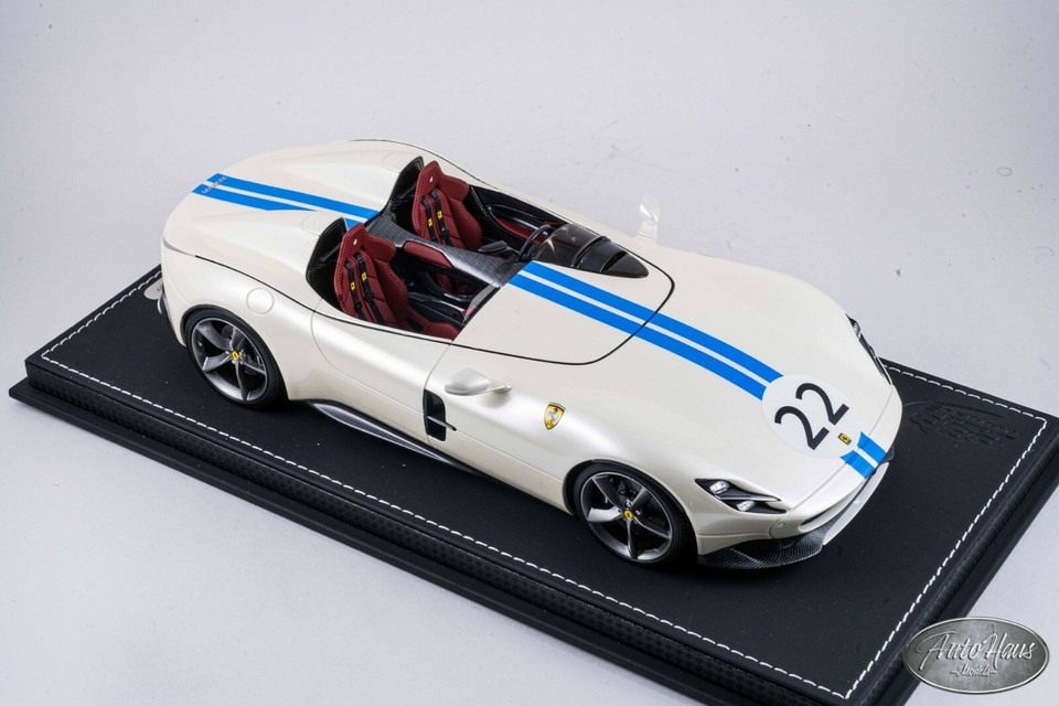 1/18 BBR FERRARI MONZA SP2 White with Blue Stripe 🤝ALSO OPEN FOR TRADES ...