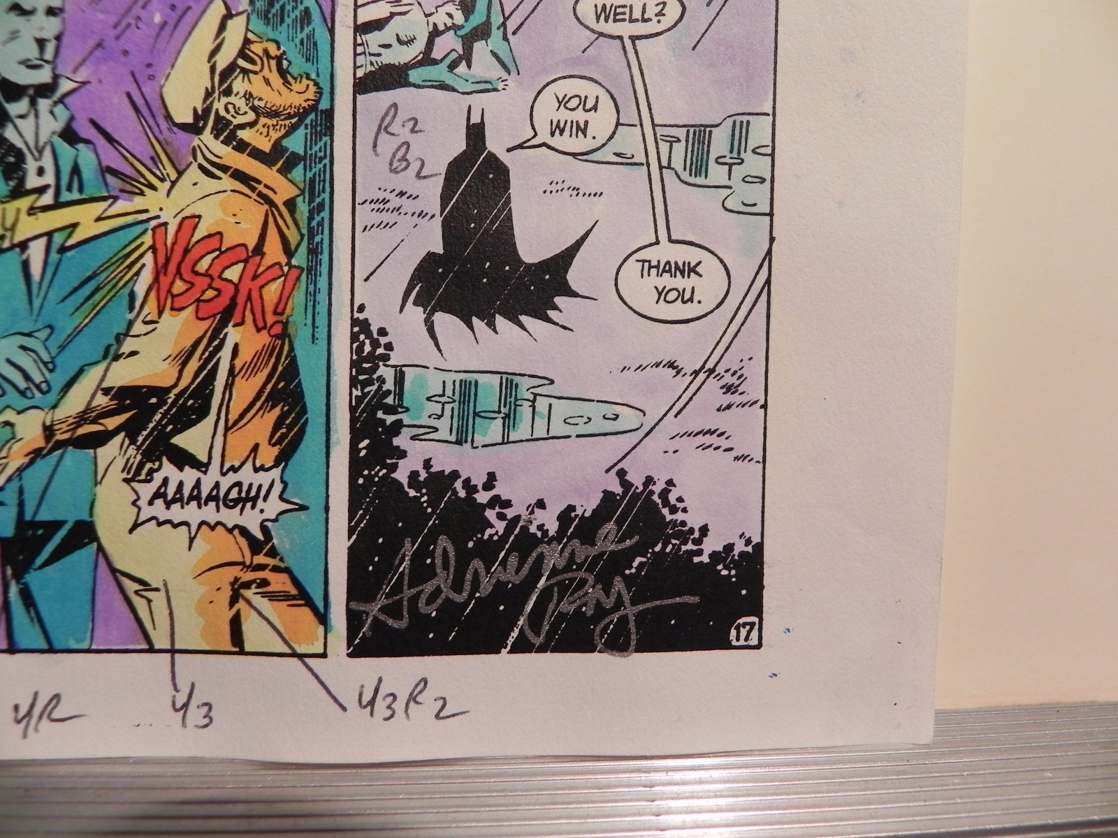 BATMAN #470 OF GODS AND MEN HAND COLORED GUIDE SIGNED BY ADRIENNE ROY ...