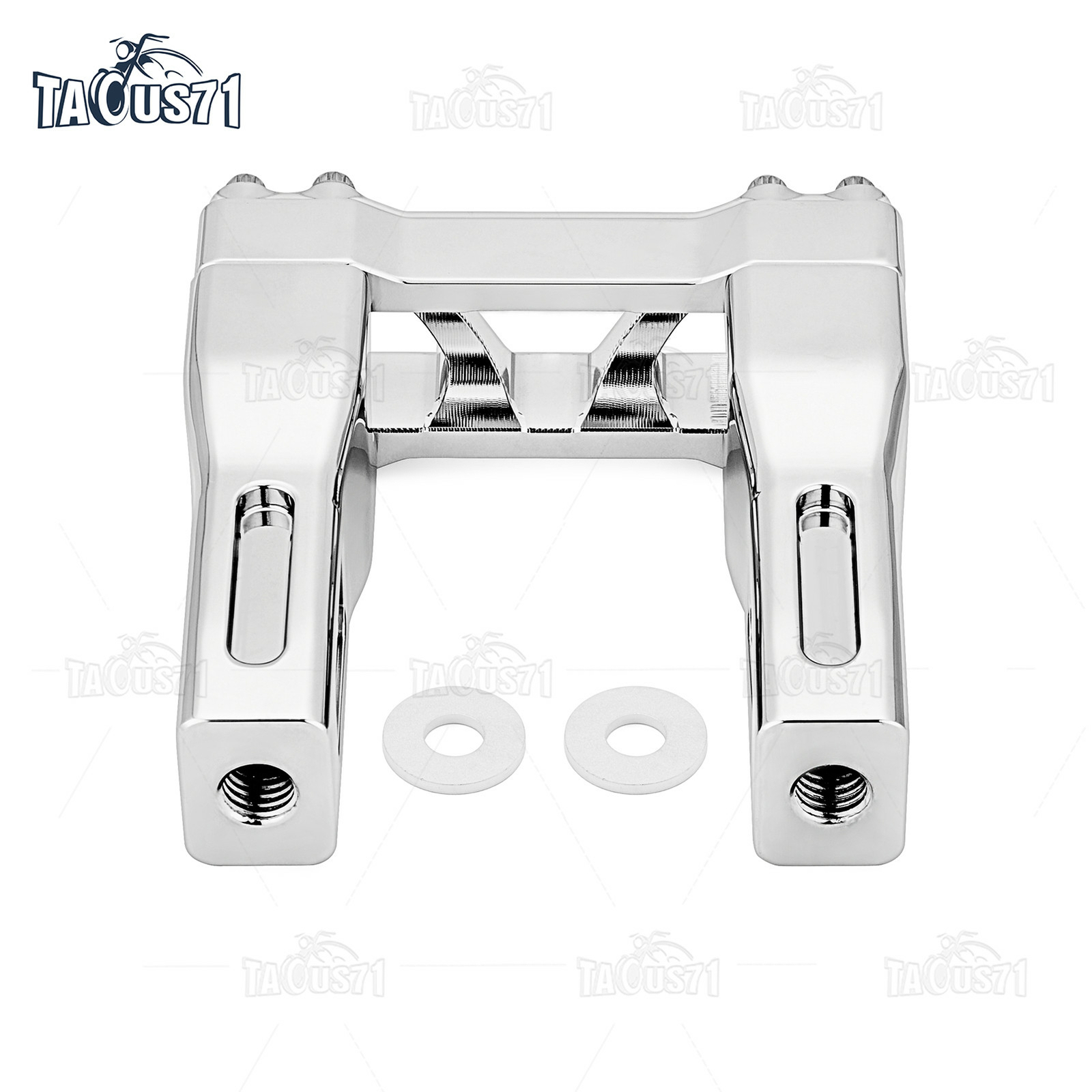 2" 4" Short Risers Top Clamp 1" Handlebar For Harley Dyna Softail ...