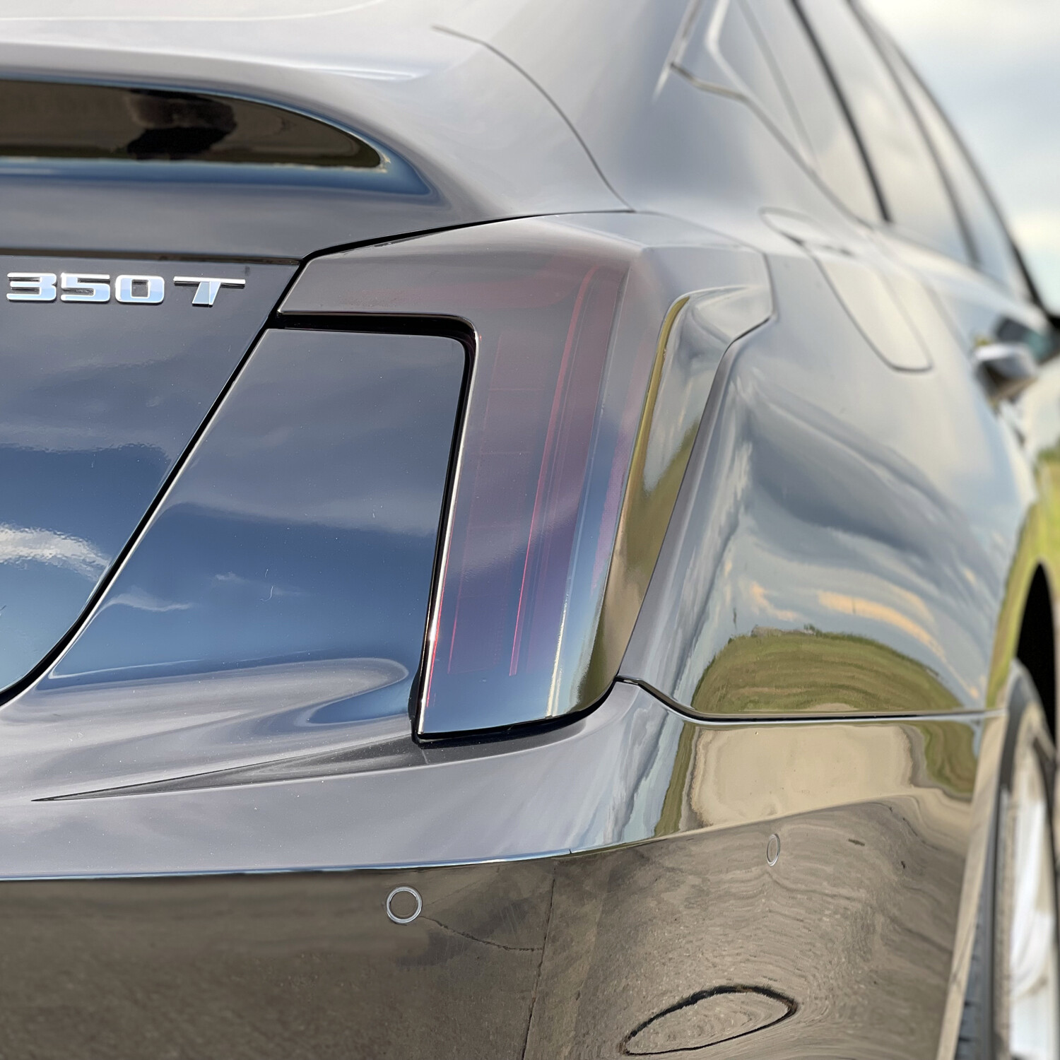 FOR 2020+ Cadillac CT5 Tail Light & Rear Reflector Smoke Vinyl Tint Overlay