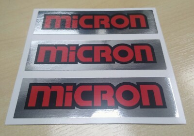 3 x NEW Micron Exhaust Stickers - Heat Proof - Red/Black/Silver - 121mm ...