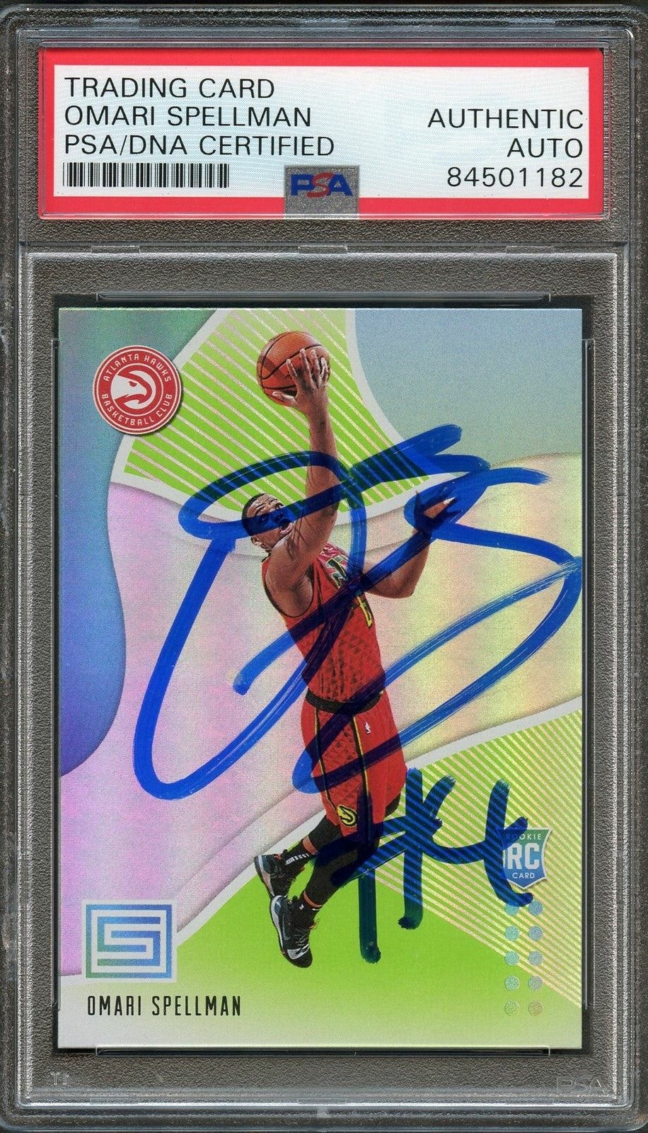 2018 PANINI STATUS #141 Omari Spellman Signed Card AUTO PSA/DNA Slabbed ...