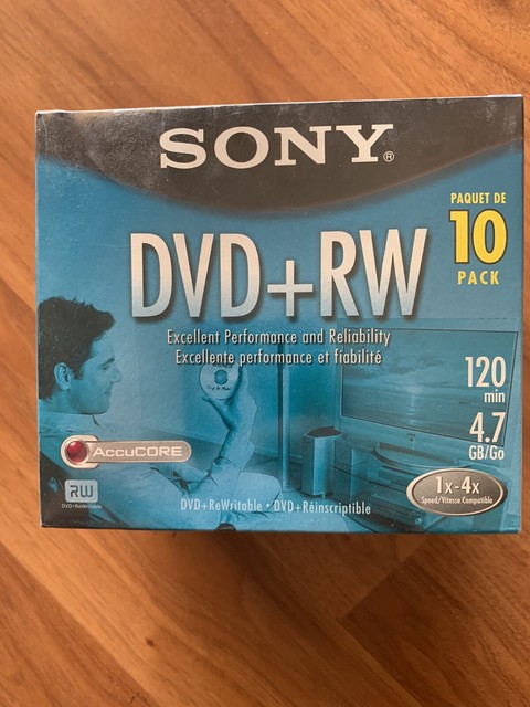 Sony DVD + RW 10 Pack Rewriteable DVD Discs 4.7GB 120 Min New | eBay