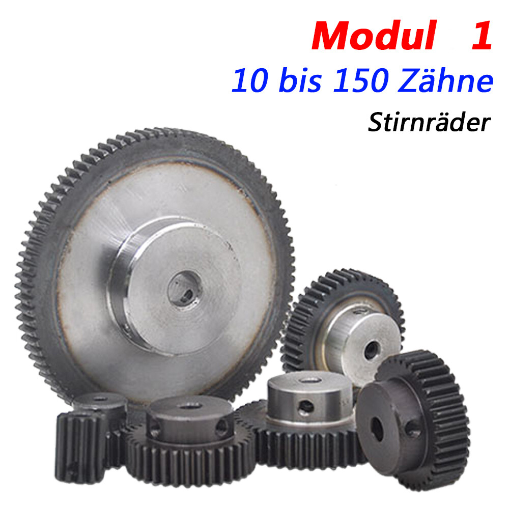 Modul 1 Stirnräder mit 10 bis 150 Zähne Ritzel Zahnrad aus Stahl C45 ...
