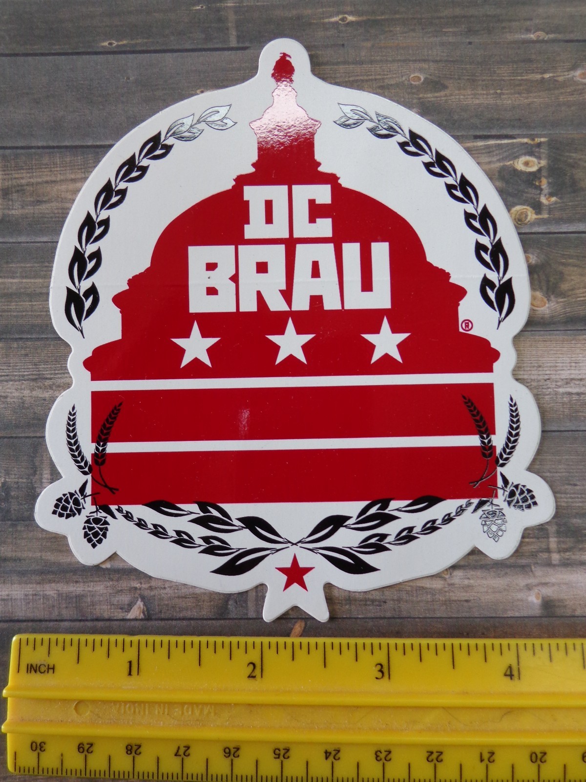 BEER STICKER ^ DC BRAU of WASHINGTON D.C. ** Additional Stickers $0.25 ...