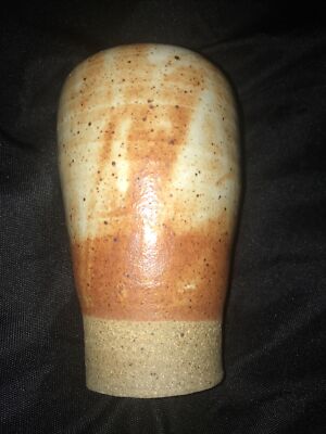 John Zentner Style Handmade Pottery Vase/Tumbler Orange Stone Ware Kiln ...