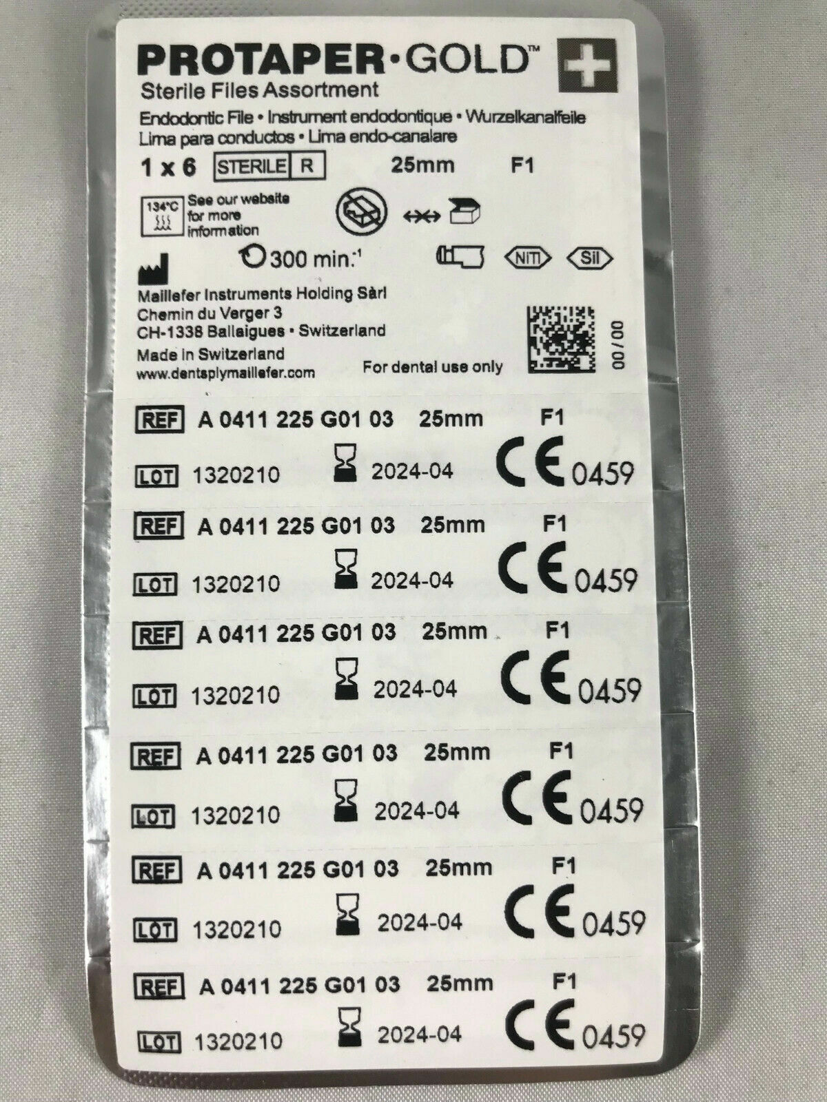 Dentsply ProTaper Gold Rotary Files Sx,S1,S2,F1,F2,F3,F4,F5,Sx-F3 25mm ...
