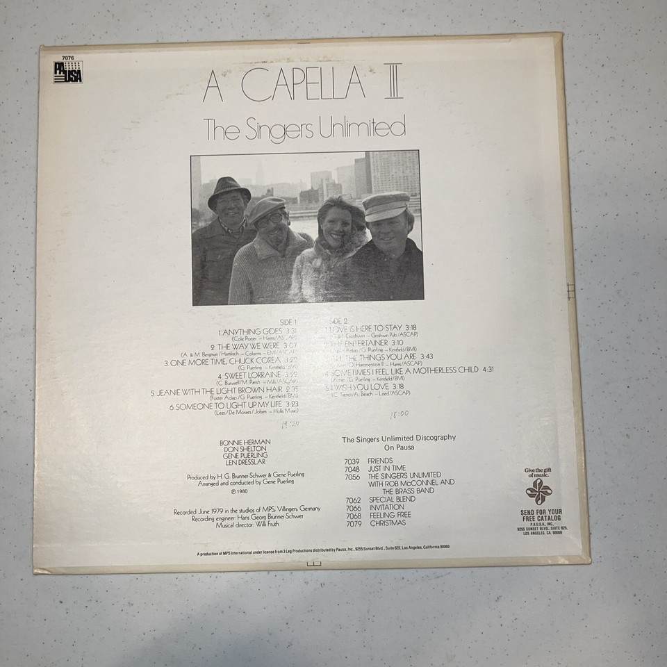 THE SINGERS UNLIMITED - A CAPELLA II - 12" VINYL RECORD ALBUM LP | eBay